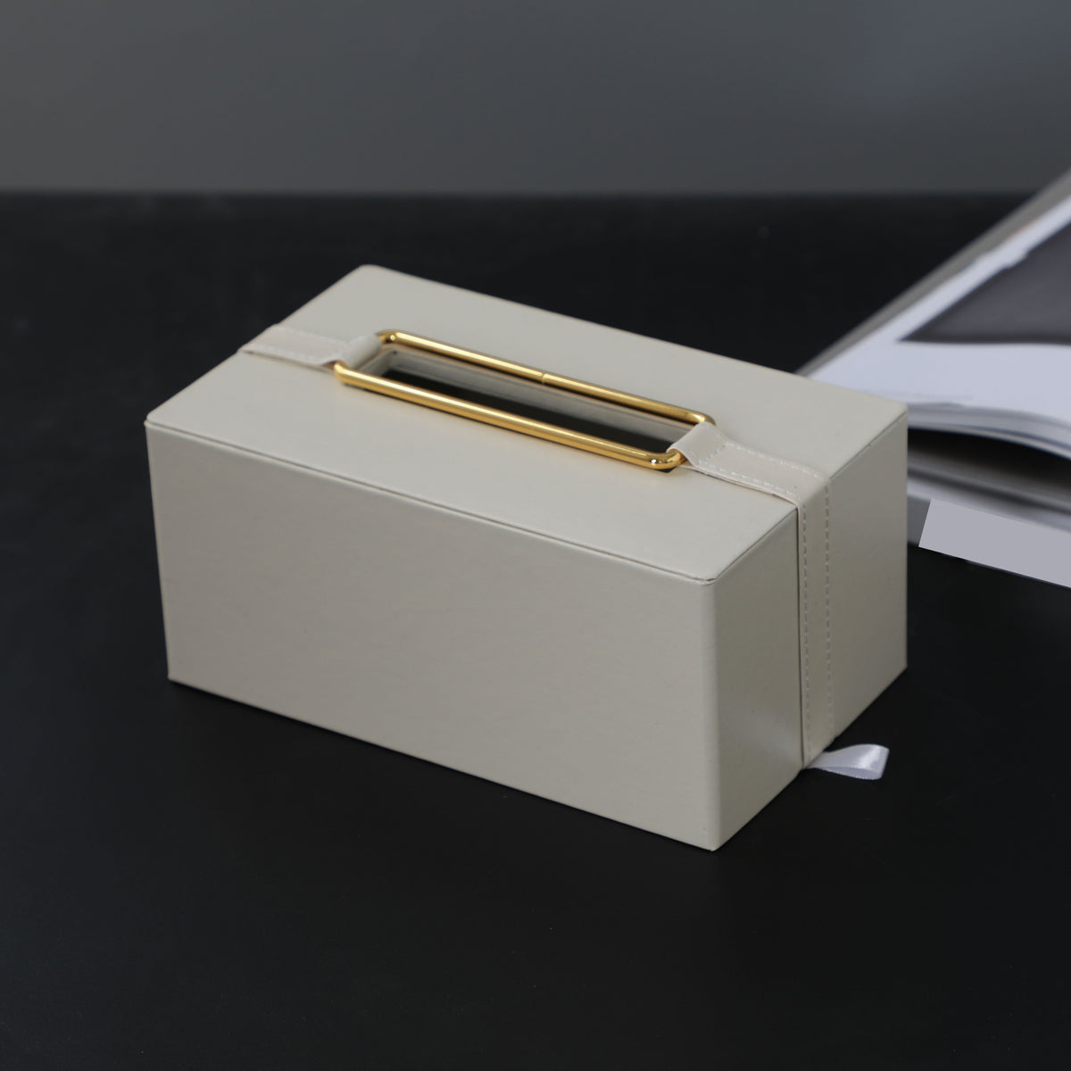 Leather & Gold Tissue Box Cover – Maison Zeido